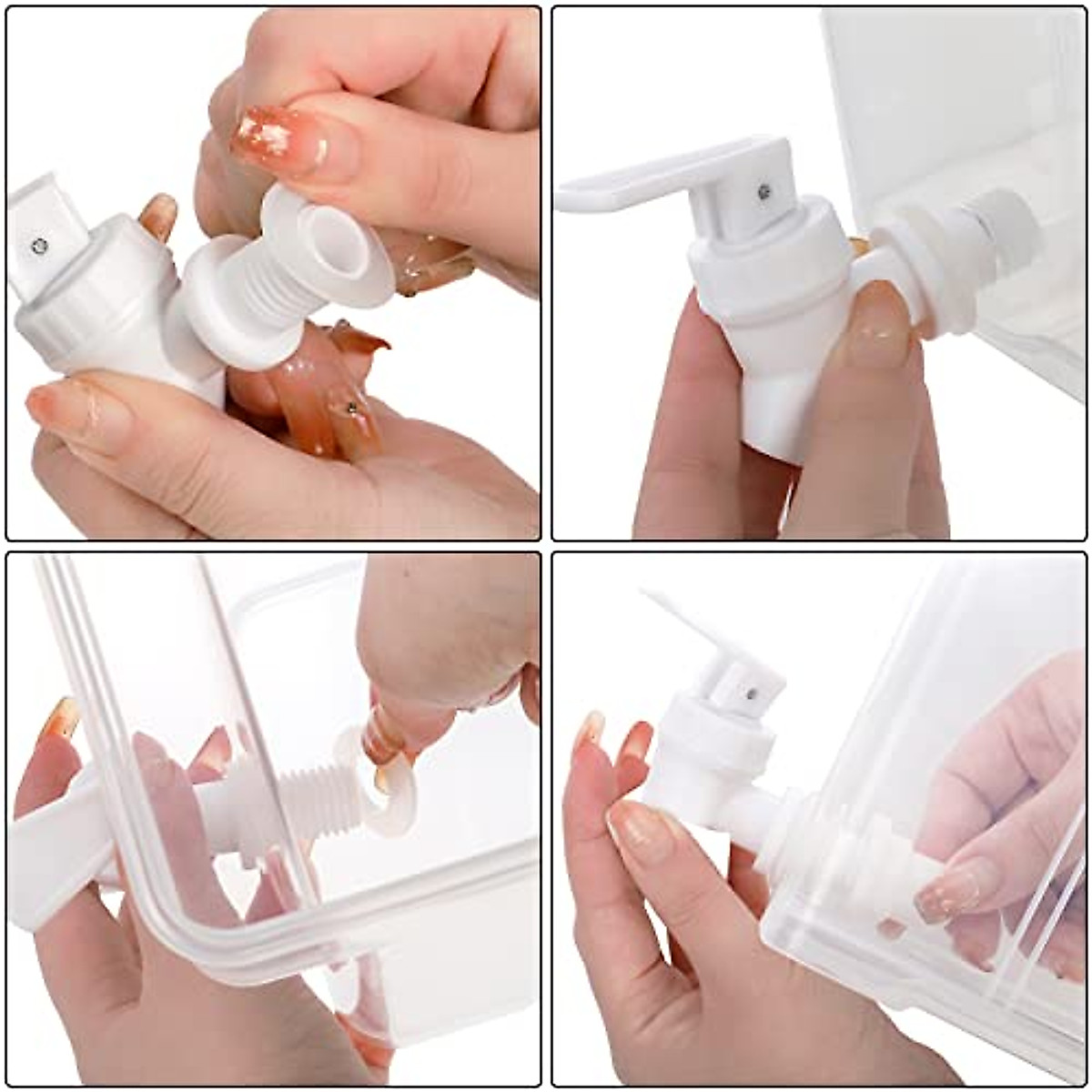 Elsjoy Plastic Drink Dispenser with Spigot, 1.2 Gallon Beverage Dispenser Cold Drink Container for Iced Tea, Lemonade, Fridge, Bar, Party, Lock Lid