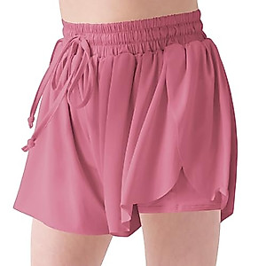Flowy Shorts Girls Butterfly Shorts Girls Athletic Shorts Kids Butterfly Shorts Toddler Youth with Liner 2-in-1 Running,Active
