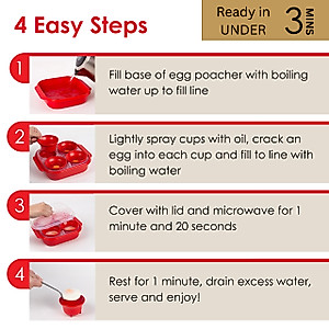 Decor Microsafe Egg Poacher One Size Red