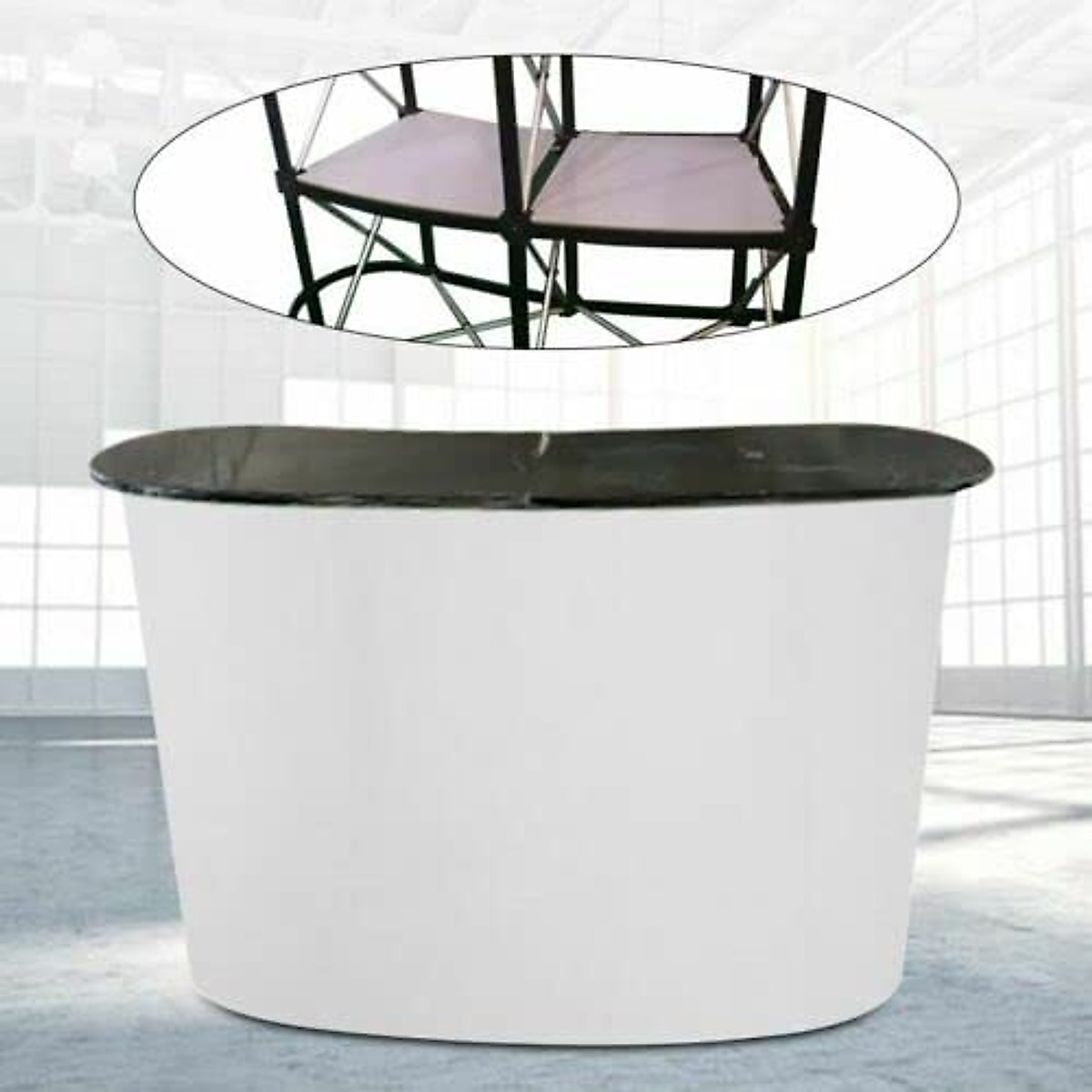 YIYIBYUS Promotion Pop Up Display Table Trade Show - Salon Reception Desk Promotion Retail, Reception Desk Illuminated Reception Area Counter Desk Receptionist Desk