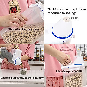 2Pack Food Storage Containers with Lids Airtight and Measuring Cup for Flour,Sugar,Grain,Rice & Baking Supply-Airtight Kitchen & Pantry Bulk Food Storage for Kitchen Organization,Clear 2.5L