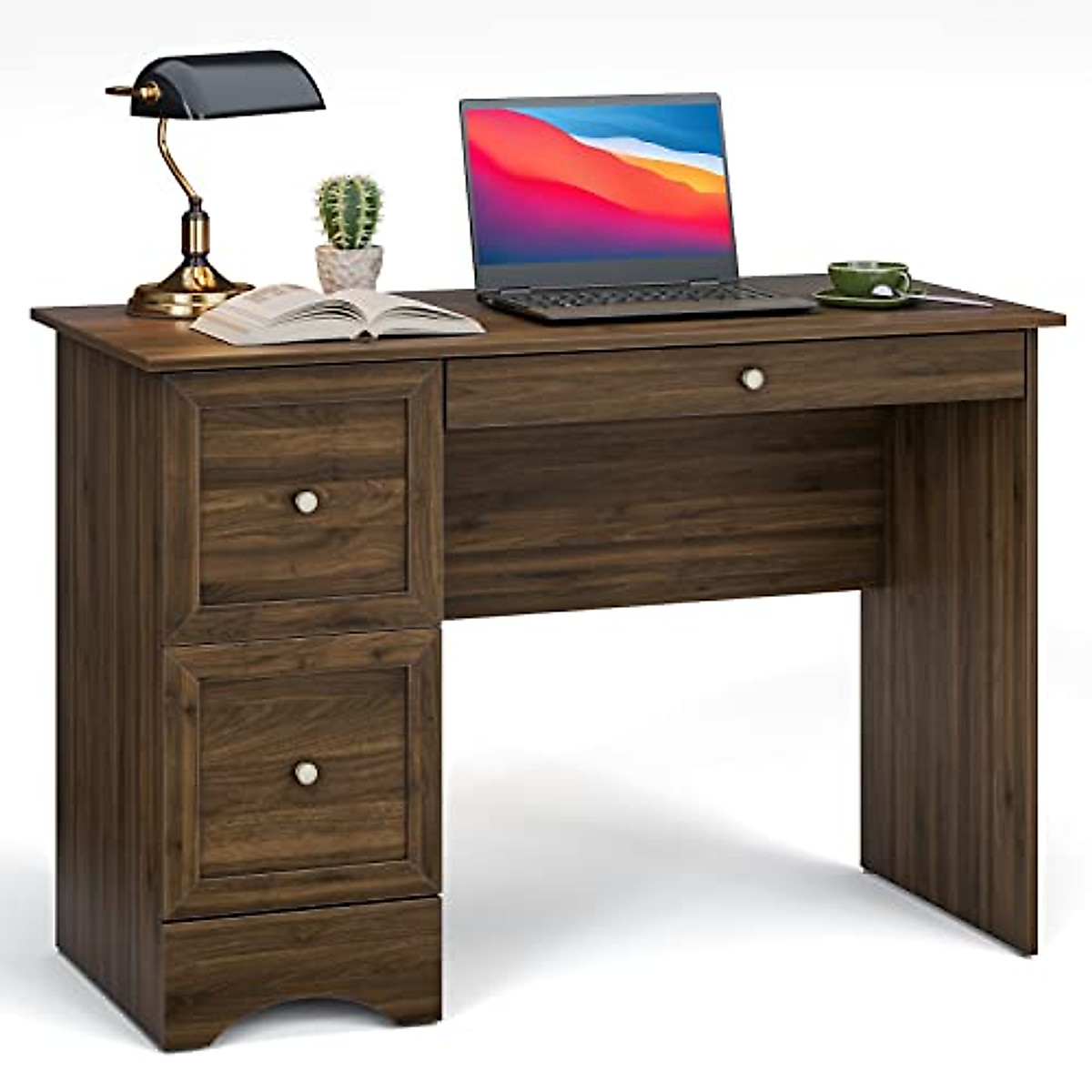 Compact Vintage Computer Desk with Ample Storage