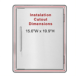 Adir Outdoor Kitchen Grill Access Doors - 17⅞" Stainless Steel Single BBQ Door with Magnetic Lock and Towel Holder, Rust Resistant for Long Life Expectancy