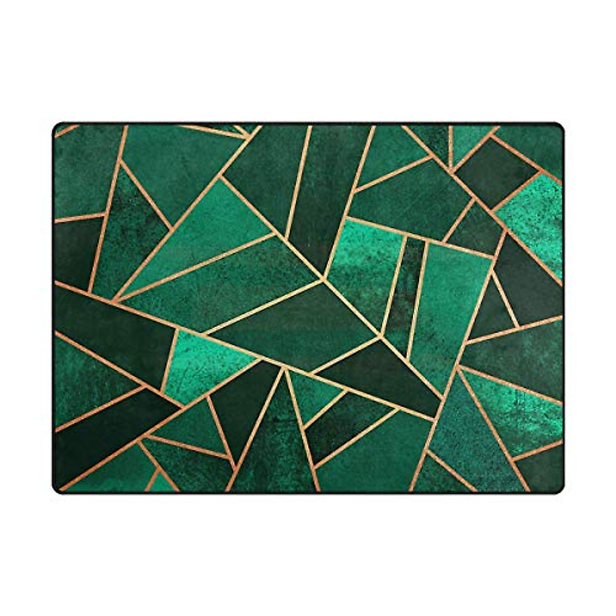 Emerald and Copper Area Rug 5'x 7', Educational Polyester Area Rug Mat for Living Dining Dorm Room Bedroom Home Decorative