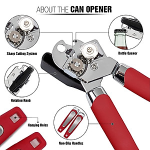 AW&SH Can Opener Manual, Handheld Strong Heavy Duty Can Opener