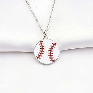 FUSTMW Baseball and Baseball Bat Cross Necklace Baseball Lovers Jewelry Gifts for Baseball Moms Baseball Player Gifts (silver)