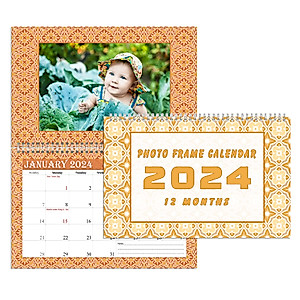 2024 Photo Frame Wall Spiral-bound Calendar (Add Your Own Photos) - 12 Months Desktop/Wall Calendar/Planner - (Edition #09)