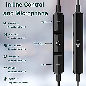 Gsangoo 3.5mm Earbuds Wired with Mic, for Samsung A14 A32 A52 A13 5G Wired in-Ear Headphones 3.5mm Headphone Jack Stereo Magnetic Earphones Wired for Samsung A02s A12 Pixel 4a LG iPad Mini Moto Tablet