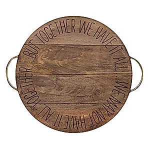Mud Pie Together Sentiment Lazy Susan, 19' Dia, 19", Brown