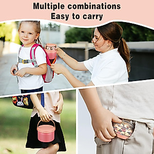 2-in-1 Insulated Food Jar 8oz Soup Thermo with Snack Container Kids Thermo for Hot Food Lunch Containers Wide Mouth Vacuum Stainless Steel Leak Proof for School Travel