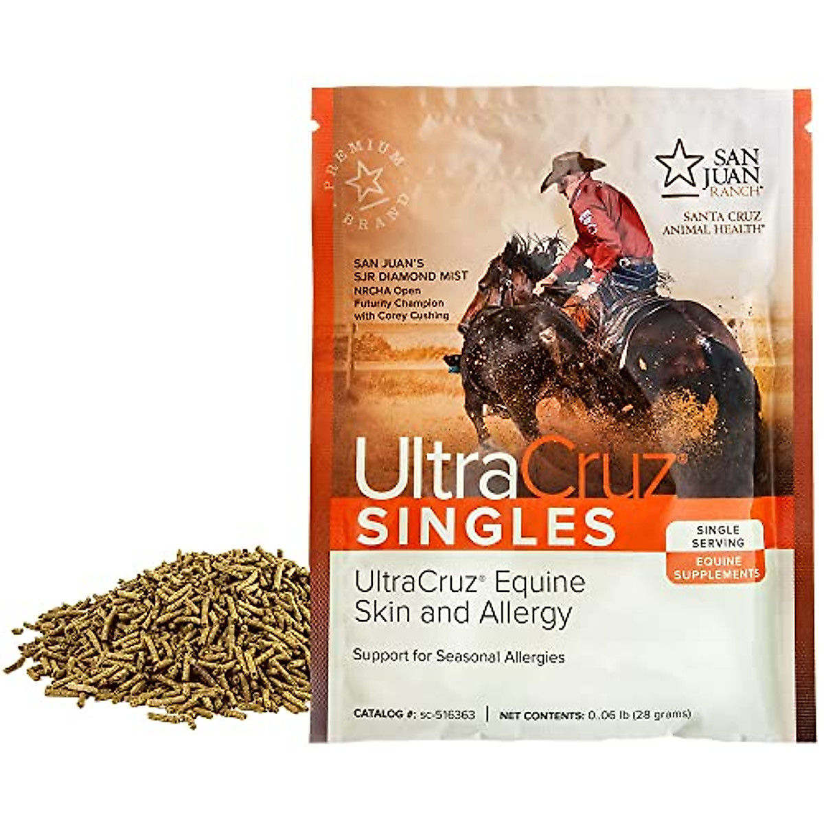 UltraCruz Equine Skin and Allergy Supplement for Horses, 120 Single Servings, Pellet (60 Day Supply)