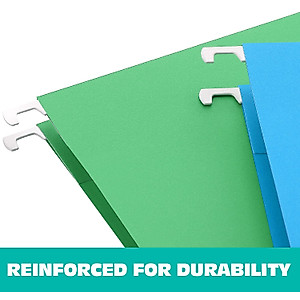 HERKKA Extra Capacity Legal Size Hanging File Folders, 30 Reinforced Hang Folders, Heavy Duty 1 Inch Expansion, Designed for Bulky Files, Medical Charts, Assorted Colors, 30 Pack