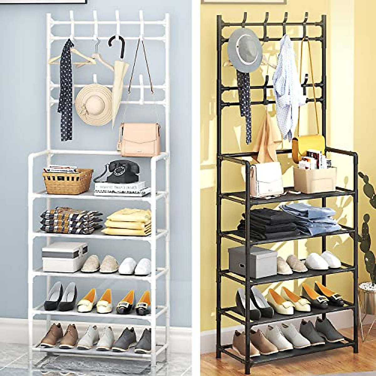 YAN WU YING ® White Shoe Rack, Shoe Shelf, Shoe Storage Organizer for Door, Entryway, Large Shoe Rack for Men,5 Tiers Shoe Organizer