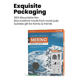 Iguana Mens 100% Merino Wool Base Layer Sets for Ski Lightweight Thermal Underwear Heather Grey