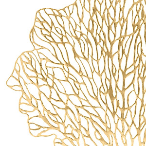 Home Details 4 Pack Coral Shape Placemat, Kitchen, Dinning Room, Place Setting, Décor, Gold