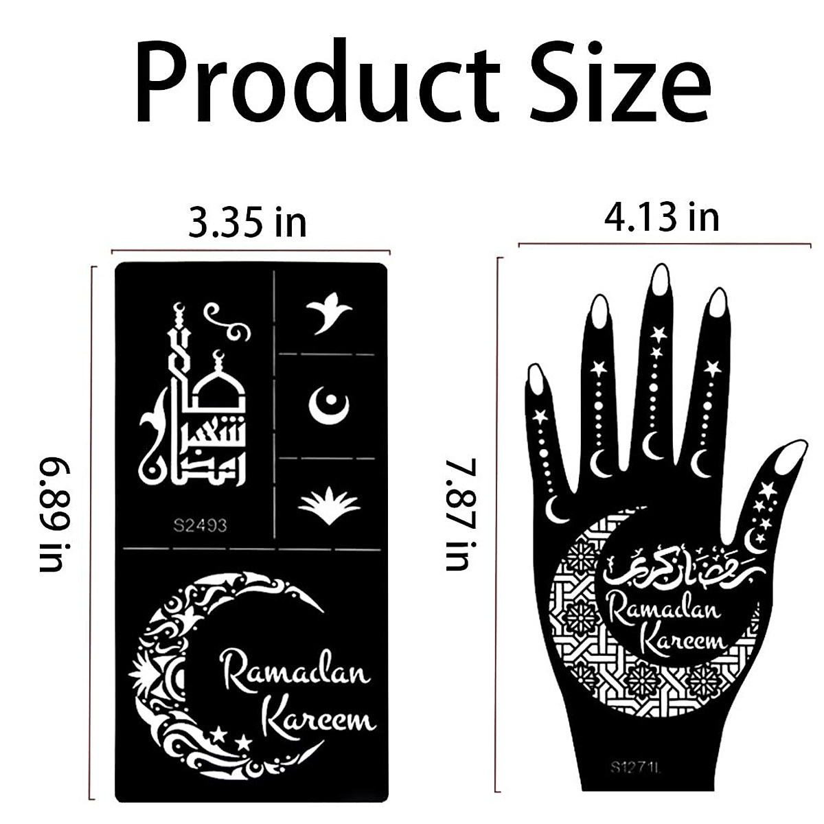 Xmasir 10 Sheets Henna Tattoo Stencil Kit Ramadan Tattoo Templates Eid Temporary Tattoos Stickers Reusable Set for Body Art Paint