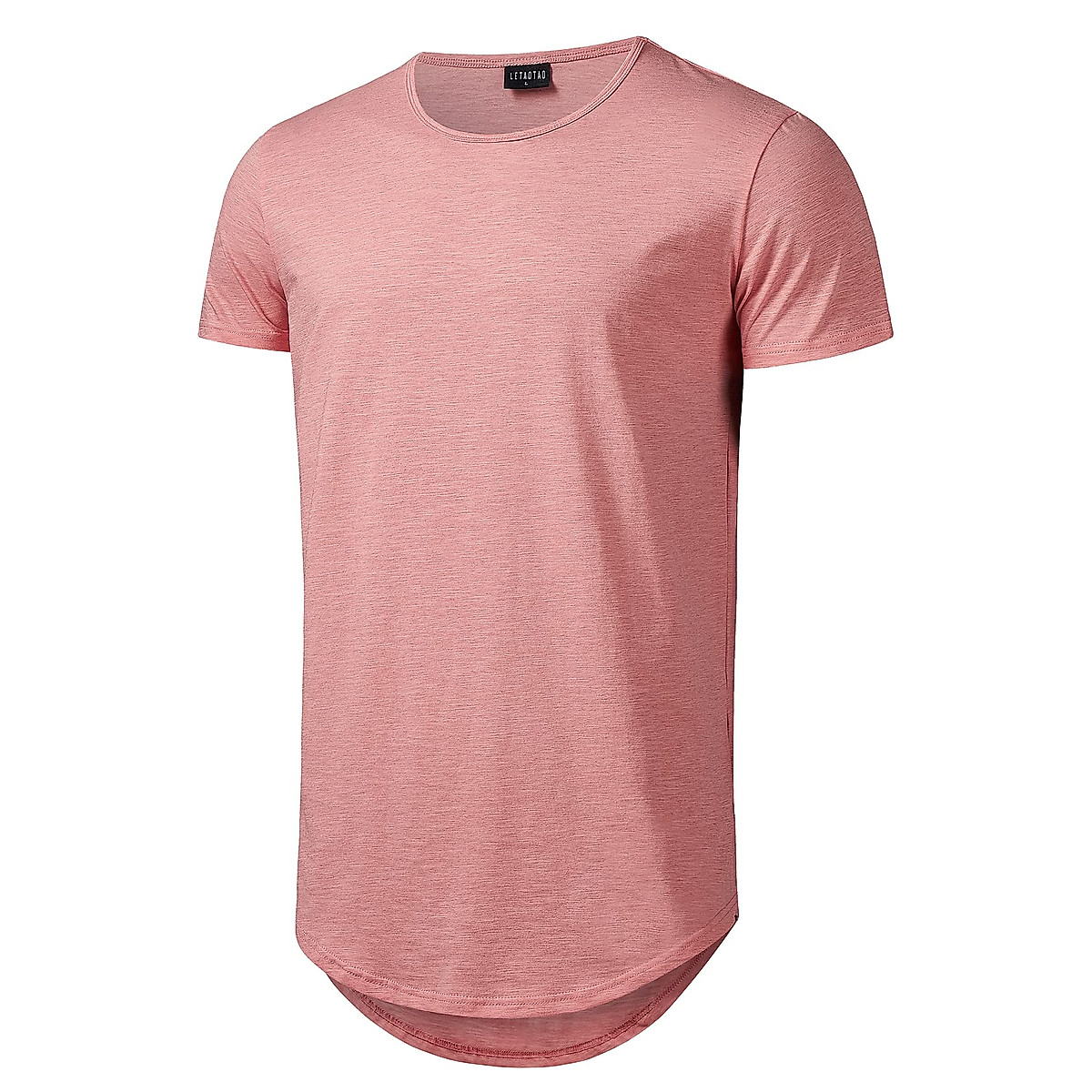 LETAOTAO Mens Tall Shirts Hipster Fashion Gym Muscle Tshirts Scallop Longline Extra Long Tee for Men