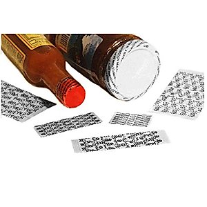 REED Cut Shrink Bands for Caps - Tamper Message -"Sealed for Your Protection" 250 Units (1" Height X 42-48mm Cap Size)