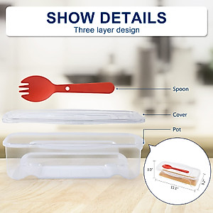 EOIMS Microwave Pasta Cooker,Cook Pasta to Perfection,Quick and Easy Spaghetti Cooker with Spoon and Lid,for Dorm,Kitchen or Offices BPA Free