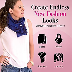 Maggie Snaps, Magnetic Snap Buttons, Reusable Magnetic Balls for Fastening Fabrics, Patented Round Magnets, Alternative to Tie Clips and Safety Pin, with Ring Fasteners, Pack of 4 - My Maggies