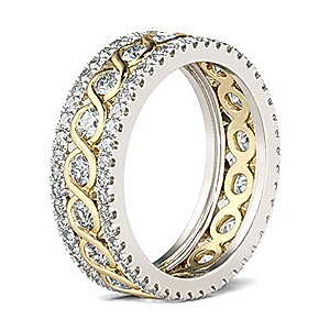 Jeulia Wedding Band for Women Sterling Silver Eternity Band Rings Solitaire Engagement Stackable Ring Promise Anniversary With Jewelry Gift Box (10)