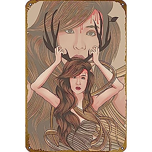 Deer Woman Revenge Metal Sign 8 X 12 Tin Sign Home Cafe Bedroom Wall Decoration Easter Mother's Day Best Gifts for Friends Family Neighbors