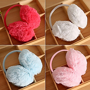 Winter Earmuffs Ear Muffs Faux Fur Warm Earmuffs Unisex Foldable EarMuffs Outdoor Ear Warmers for Women Men Girls Boys Light Blue