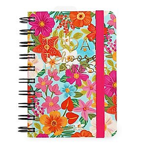 Legami - Small Spiral Daily Diary, 12 Months, from January 2024 to December 2024, Folding Planner 2024/2025, Elastic Closure, Final Pocket, Address Book, 8.5x13 cm, Flowers Theme