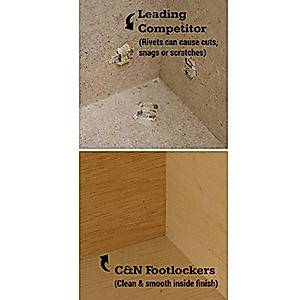 C&N Footlockers Graduate Storage Trunk with Wheels - Rolling Camp or College Dorm Chest - Lockable - 32 x 18 x 18.5 Inches