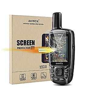 AKWOX (Pack of 4) Tempered Glass Screen Protector for Garmin GPSMAP 62 64 64s 64st, 0.3mm 9H Hard Scratch-resistant Protective Film for GPSMAP 62 62s 62sc 62st 62stc 64 64s 64st GPS