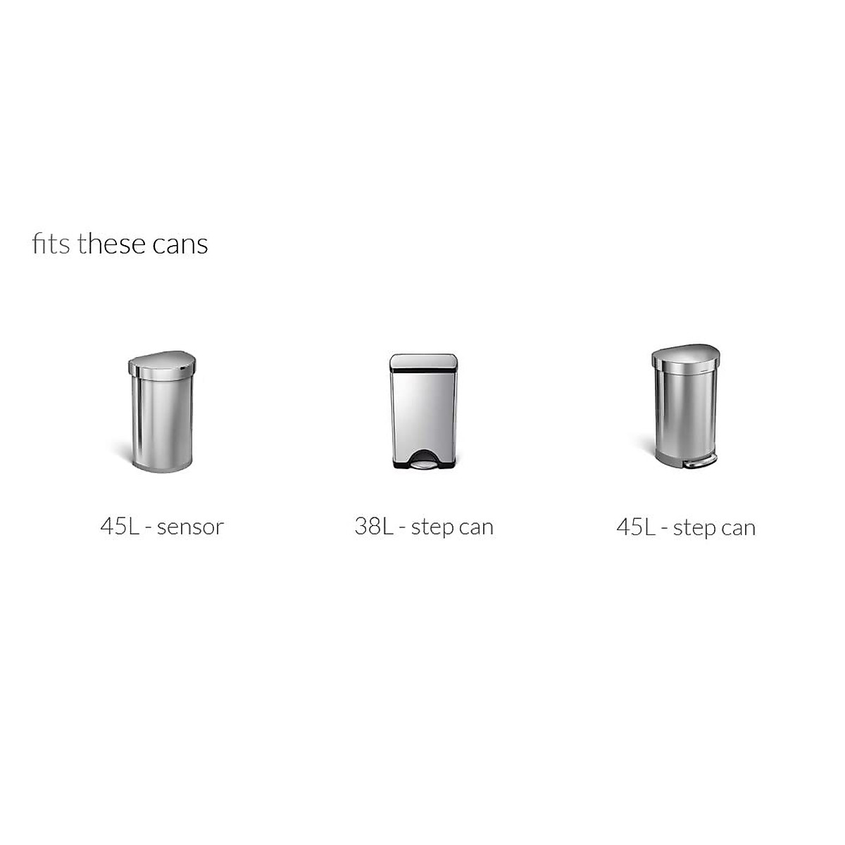 simplehuman Code J Custom Fit Drawstring Trash Bags in Dispenser Packs, 100 Count, 30-45 Liter / 8-12 Gallon, White