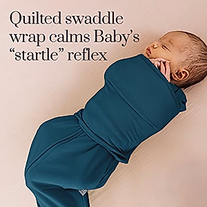 Owlet Dream Sleeper with Swaddle Wearable Blanket - Baby Sleep Sack for Baby with Removeable Swaddle Wrap - Rayon Sleeping Bag Made from Bamboo - Deep Sea Green, 0-3M