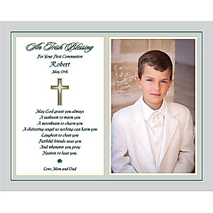 Poetry Gifts First Communion for Girl or Boy, Irish Blessing 8x10 Inch Print Personalized with Name and Photo You Add