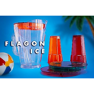 Acrylic Beer Pitcher with Ice Chamber (34 fl oz), Keep Beverages Cold. Clear Plastic Pitcher with Pour Spout Lid. BPA-Free, Shatter-Proof, Great for Water, Beer, Iced Tea, Sangria, Lemonade.