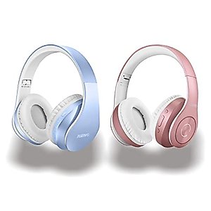 TUINYO Bluetooth Headphones, Wireless Headphones Over Ear with Microphone, Foldable & Lightweight Stereo Wireless Headset for Travel Work TV PC Cellphone