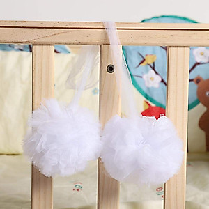 Nets for Cribs Babies Flower Ball Bed Decorative Baby Bed Net Hanging Flower Ball Crib Accessories Wall Pendant Decoration for Kids Room (White)