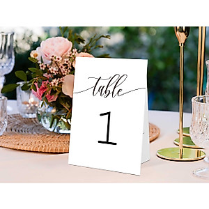 Wedding Table Numbers 1-20, Simple Wedding Decor, 4x6 Standing Sign Self-Standing Table Numbers for Bridal Showers, Baby Showers, Special Event, Reception & Decorations