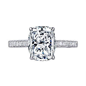 Blongme 3.5CT Engagement Rings Cushion Cut Cubic Zirconia CZ 925 Sterling Silver Wedding Promise Rings for Her Wedding Bands for Women Size 10