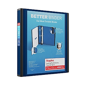 Staples Better 1.5-Inch 3-Ring View Binder, Blue (13400)