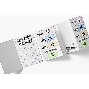 Funny 80th Birthday Cards For Women Or Men – For Friends, Family, Lover, Etc. – Funny Birthday Cards 80 years old – Perfect Funny Birthday Cards 80th Anniversary – Envelope (You look)