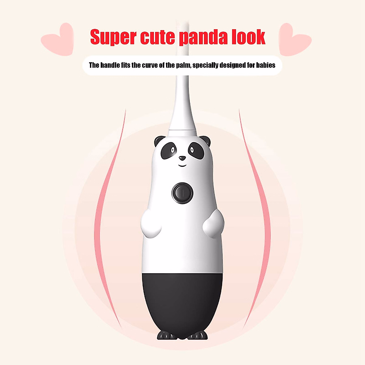 POCREATION Sonic Electric Toothbrush, Soft Bristles Tooth Brush, Panda Pattern Teeth Brush, Electric Kids Toothbrush, Oral Caring Tool for Children