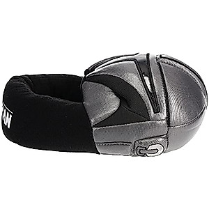 STAR WARS Boys Mandalorian Slipper, Full Body Mando Helmet Novelty Slipper, Grey/Black, Size 1-2 Big Kid