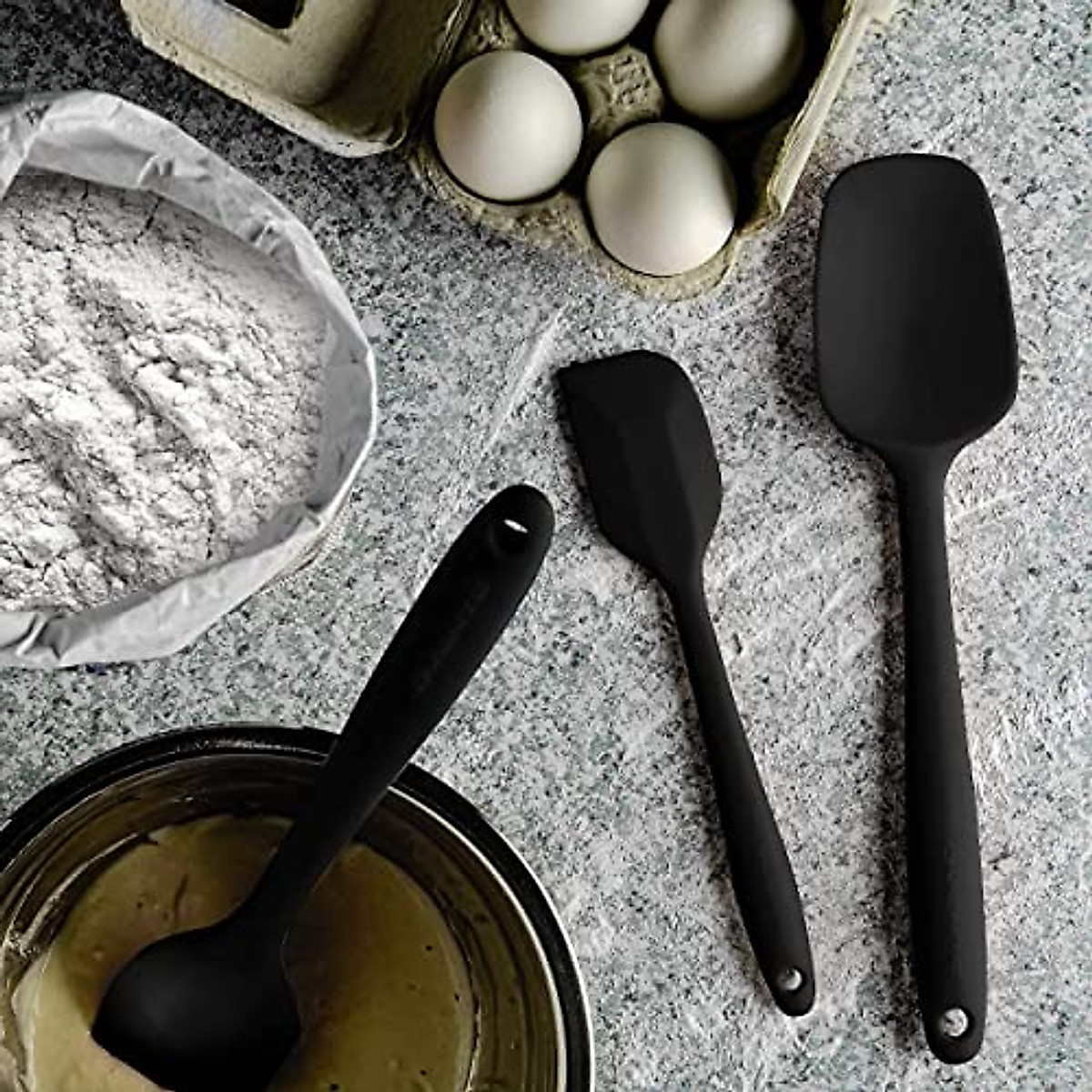 Allyooly Kitchen Utensils Set, Silicone Cooking Utensils Set Premium Quality Non-stick Heat Resistant Kitchen Utensils,Cookware with Stainless Steel Handle (5pcs-GREEN)