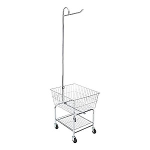Organize It All Deluxe Laundry Valet, Basket and Clothes Hanger, Rolling Cart