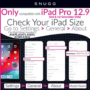 Snugg iPad Pro 12.9 Case with Keyboard 2nd Generation (2017 2nd Gen/2015 1st Gen) - Bluetooth iPad Pro Keyboard 12.9 1st Generation - 360 Degree Apple iPad Pro 12.9 Gen 2 Keyboard