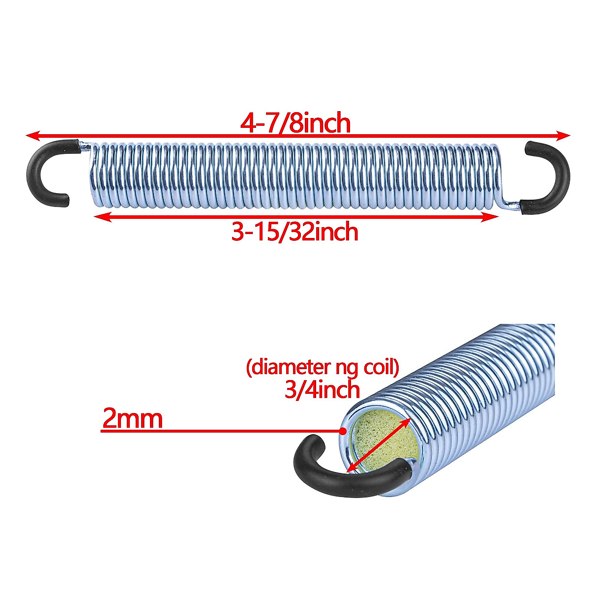 GUPO 4-7/8 inch （2Pcs Recliner Sofa Chair Replacement Springs Mechanism Tension Spring