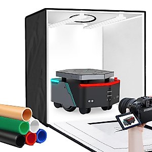 Photo Box 16"/40cm Photo Studio Light Box Portable Photography Shooting Tent with LED Lights, Dimmable Table Top Light Tent with 6 Color Backdrops for Jewellery, Food, Bags, Shoes