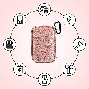 ULAK MP3 MP4 Player Case Bag Compatible with iPod Touch 7th/6th/5th Generation/Soulcker/Sandisk MP3 Player/G.G.Martinsen/Sony NW-A45 Fit for Earphones, USB Cable, Memory Cards, Glitter