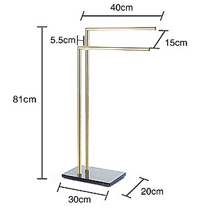 Towel Rack Stand Alone, 2 Tier Freestanding Towel Holder for Floor, Stainless Steel Bathroom Accessories with Marble Base, No Rust, Simple Assemblysilver