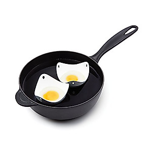 Fusionbrands PoachPod YOLK The Original Silicone, Floating Egg Poaching Cup, White, 2 pack